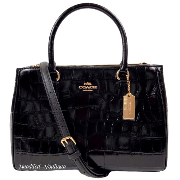 Coach | Bags | Coach Crocodile Embossed Leather Carryall Satchel | Poshmark